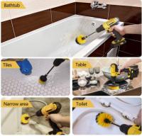China Yellow color Drill Scrubber Brush Drill Brush with Extend Attachment for Bathroom for sale
