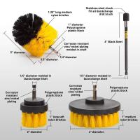 China Yellow color Drill Scrubber Brush Drill Brush with Extend Attachment for Bathroom for sale