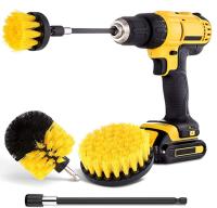China Yellow color Drill Scrubber Brush Drill Brush with Extend Attachment for Bathroom for sale