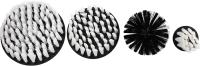 China 4pc Set Scrubber Drill Attachment Cleaning Brush White Soft Bristle Stiffness for sale