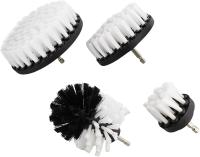 China 4pc Set Scrubber Drill Attachment Cleaning Brush White Soft Bristle Stiffness for sale