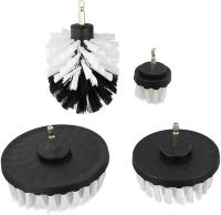 China 4pc Set Scrubber Drill Attachment Cleaning Brush White Soft Bristle Stiffness for sale