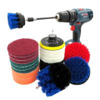 China 18 pc Drill Brush Attachment Set with 4 inch cloth Power Scrubber cleaning Brush for sale