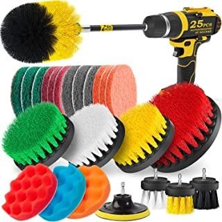 China OEM 25 Pieces Drill Scrubber Brush Kit Scrub Pads Sponge 7.5mm Plate Hole for sale