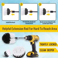 China 310g Car Detail Drill Brush Kit 88mm Outside Diameter Drill Scrubber Attachments for sale