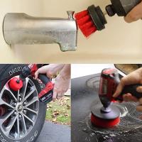 China Power Scrub 3 Piece Drill Brush Set Polypropylene Nylon Red Color 3.5