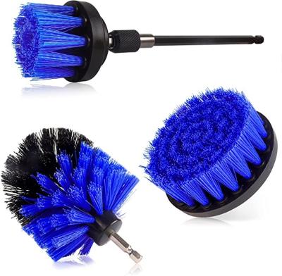 China Blue Colour 4 Pieces Brush For Cordless Drill Attachment, Scrubber Cleaning Kit for sale
