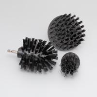 China Black color Nylon Scrubber Drill Attachment Drill Scrubber Brush Black Hard Bristles for sale