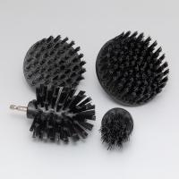 China Black color Nylon Scrubber Drill Attachment Drill Scrubber Brush Black Hard Bristles for sale