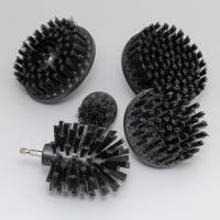 China Black color Nylon Scrubber Drill Attachment Drill Scrubber Brush Black Hard Bristles for sale