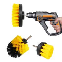 China 3Pcs/Set Electric Drill Scrubber Brush Plastic Round Cleaning Brush For Carpet Glass Car Tires Nylon Brushes for sale