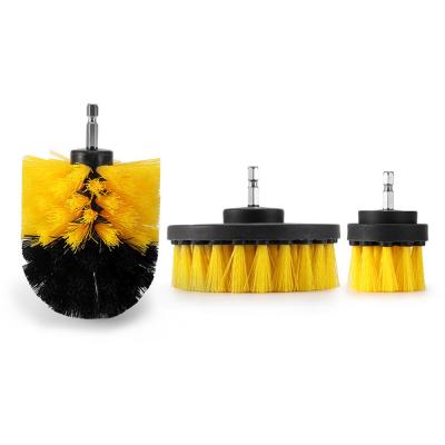 China 3Pcs/Set Electric Drill Scrubber Brush Plastic Round Cleaning Brush For Carpet Glass Car Tires Nylon Brushes for sale