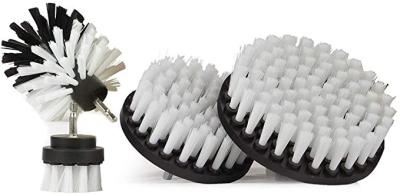 China White Soft Bristle Cordless Drill Attachment Cleaning Brush For Car Seats Carpet Leather for sale