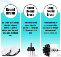 China White Soft Bristle Cordless Drill Attachment Cleaning Brush For Car Seats Carpet Leather for sale