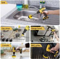 China 225g Yellow Colour Drill Scrubber Brush Attachment Scrubber Cleaning Kit 9cm for sale