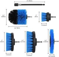 China 5cm Round Power Drill Cleaning Brush Set 6pcs Scrubber Kit With Extend Long Attachment for sale