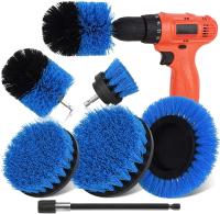 China 5cm Round Power Drill Cleaning Brush Set 6pcs Scrubber Kit With Extend Long Attachment for sale