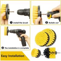 China Plate Hole 7.5mm Power Drill Brush Kit Scrubber 0.25 Inch Bearing for sale