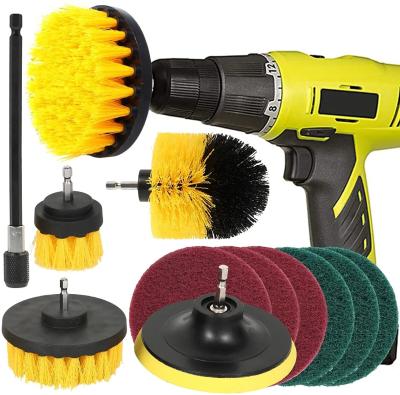China 12pcs Scrubber Head Tile Brush For Drill Set Attachment M14 Rod for sale
