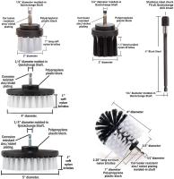 China 6pcs Drill Scrubber Brush Set With 6in Extended Long Attachment for sale