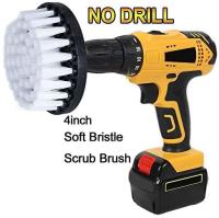China 4inch Soft White Bristle Scrub Brush Electric Cleaning Brush For Drill for sale