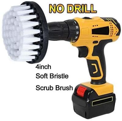 China 4inch Soft White Bristle Scrub Brush Electric Cleaning Brush For Drill for sale