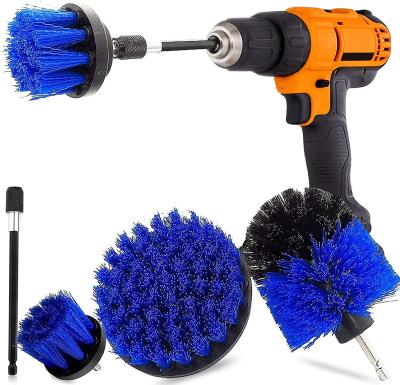 China M14 Shaft 4 Piece Power Scrub Drill Brush Set Medium Hardness 3.5in for sale