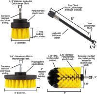 China Yellow Power Scrubber Drill Brush 3 Piece Kit For Cleaning for sale