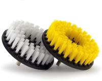 China 2pcs 12.7cm Soft Bristle Drill Brush Set For Carpet Golden Type for sale