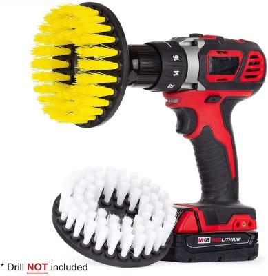 China 2pcs 12.7cm Soft Bristle Drill Brush Set For Carpet Golden Type for sale