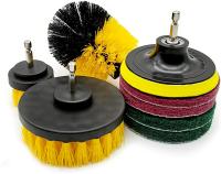 China 1.25in Long Drill Cleaning Brush Set 8pcs Different Stiffness for sale