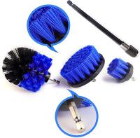 China 3pcs Blue Colour Electric Drill Brush Attachment With 1Extension Rob Cleaning for sale