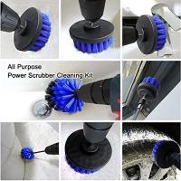 China 3pcs Blue Colour Electric Drill Brush Attachment With 1Extension Rob Cleaning for sale