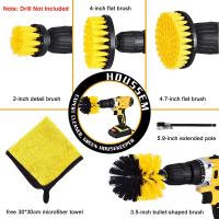 China Sustainable Car Cleaning 6Pcs Power Drill Brush Kit 9cm Medium Hard for sale