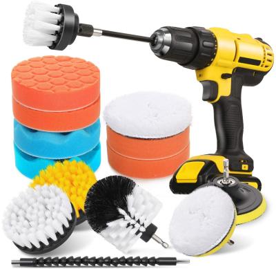 China 16 Pack Drill Cleaning Brush Car Detailing Kit Soft Bristle Power Scrubber Buffing Pads for sale