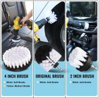 China 16 Pack Drill Cleaning Brush Car Detailing Kit Soft Bristle Power Scrubber Buffing Pads for sale