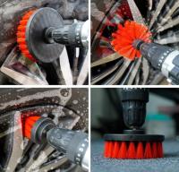 China 10cm Red Power Drill Brush For Car Detailing Scrubber Set 350g for sale