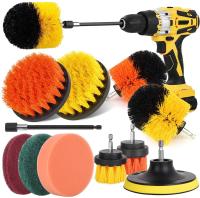 China Nylon 12pcs Polypropylene Power Drill Brush Scrubber Set 430g for sale