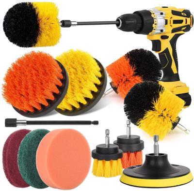 China Nylon 12pcs Polypropylene Power Drill Brush Scrubber Set 430g for sale