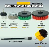China 5cm Power Drill Brush Scrub Pads 18Pcs Set With Long Reach Attachment for sale