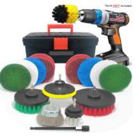 China 5cm Power Drill Brush Scrub Pads 18Pcs Set With Long Reach Attachment for sale
