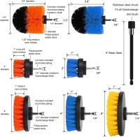 China Scrubber Drill Cleaning Brush Attachment Set Drill Cleaning Brush with Extend Long Attachment for sale