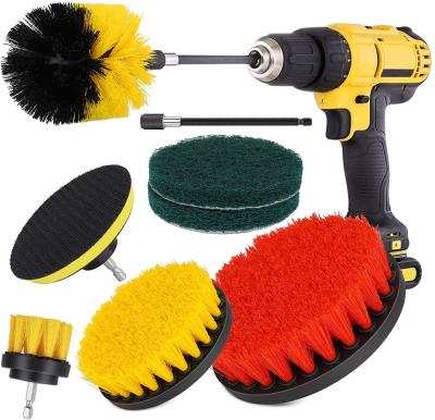China 8pcs Drill Cleaning Brush Set Scrubber 3.5in Cleaning Bathroom for sale