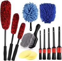 China Synthetic Car Cleaning Brush Kit 14PCS OEM Wheel Tire Brush Cleaning Set for sale