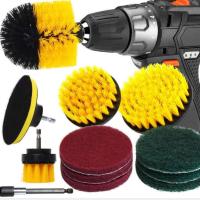 China 12 Pcs Drill Brush Attachment Set with Pad Sponge and Extend Attachment for sale