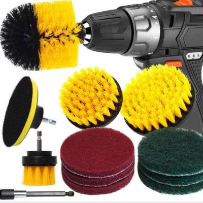 China 12 Pcs Drill Brush Attachment Set with Pad Sponge and Extend Attachment for sale