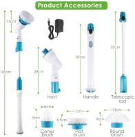 China Cordless Tub Electric Spin Scrubber 360 Polyamide Multi Purpose for sale