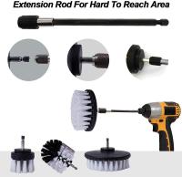 China 13cm Black Power Scrubber Drill Brush Set 9pcs Clean Car Cleaning for sale