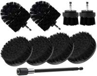 China 13cm Black Power Scrubber Drill Brush Set 9pcs Clean Car Cleaning for sale