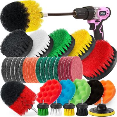 China 38 Pieces Drill Brush Set Power Scrub Brush with Extend Long Attachment for sale